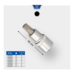 Brilliant Tools 1/2 Zoll Vielzahn-Bit-Stecknuss, 55 mm lang, M9 (BT022933)