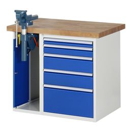 Rau Werkbank Modell 7511 mit 5 Schubladen und Schrank BxTxH 1000x900x840mm (03-7511A2-109B4S.11)