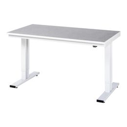 Rau Werktisch adlatus 300 elektrisch h&ouml;henverstellbar Linoleum-/Universal-Platte 1500 mm x 800 mm (08-WT-150-080-L)