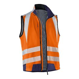 K&Uuml;BLER WORKWEAR Weste REFLECTIQ PSA 2 warnorange/dunkelblau Form 7207 Gr&ouml;&szlig;e 4XL ; K&uuml;bler Workwear (7207 8340-3748-4XL)