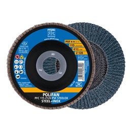 Pferd TOOLS POLIFAN F&auml;cherscheibe PFC 115x22,23 mm konisch Z120 Uni.-Linie PSF STEELOX Stahl/Edelstahl (67769115)