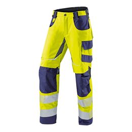 K&Uuml;BLER WORKWEAR Sommerhose REFLECTIQ PSA 2 warngelb/dunkelblau Form 2407 Gr&ouml;&szlig;e 58 ; K&uuml;bler Workwear (2407 8343-3448-58)