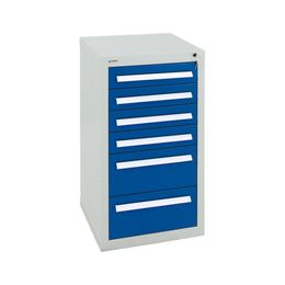 Stumpf Schubladenschrank Serie T-100/35-1, 6 Schubladen enzianblau (4x100, 2x200mm) ; Stumpf Metall (8151574)