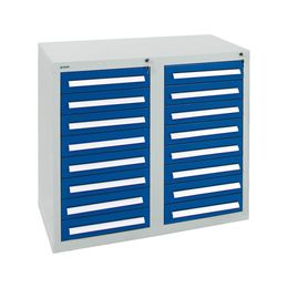 Stumpf Schubladenschrank Serie T-100/35-2, 16 Schubladen enzianblau (16x100mm) ; Stumpf Metall (8152174)