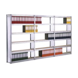 Regalwerk Standard Archivregal mit Vollblechw&auml;nden, Grundfeld mit 6 Paneel-Fachebenen mit Spanboden, Fachlast 250 kg, B xTxH 875x600x2075 mm (B3-52108-60)