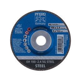 Pferd TOOLS Trennscheibe EH 100x2,4x16 mm gekr&ouml;pft Leistungslinie SG STEEL f&uuml;r Stahl (61339116)