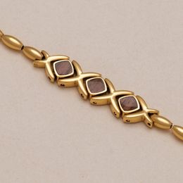 Holzkern Mosaic Armband Damen Gold und Walnuss