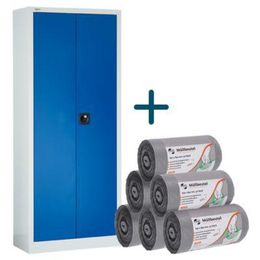 Sch&auml;fer Shop Komplettangebot Sch&auml;fer Shop Pure Materialschrank, abschlie&szlig;bar, 4 B&ouml;den, B 800 x T 400 x H 1935 mm + gratis 300 x Deiss FIRST PLUS M&uuml;llbeutel, 80 l
