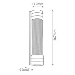 Wandlampe WILLARD, altmessing, H&ouml;he 47 cm Metall/Glas 2x E14