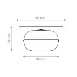 Deckenlampe NOTTINGHAM, messing antik, &Oslash; 35 cm, Glas/Metall