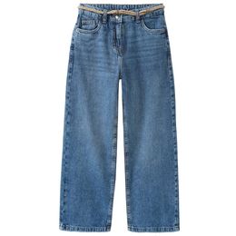 Yigga M&auml;dchen Wide-Leg-Jeans mit G&uuml;rtel