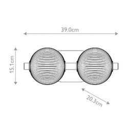 LED-Wandlampe PALMAS gold/rauchgrau Breite 39 cm 2-flg. IP44