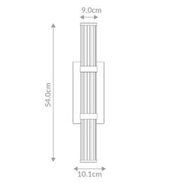 LED-Au&szlig;enwandleuchte FAYTON, schwarz, H&ouml;he 54 cm Metall IP44