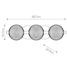 LED-Wandlampe PALMAS gold/rauchgrau Breite 59 cm 3-flg. IP44