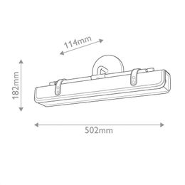 LED-Wandleuchte VALISE, schwarz/altmessing, 50 cm Kunstleder