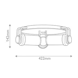 Deckenlampe WYNWOOD, altmessing, &Oslash; 42 cm, 3-flg. Metall/Glas