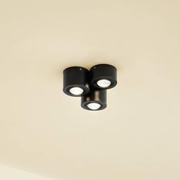 LINDBY Downlight Jyla, 3-flammig, schwarz matt, GX53