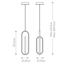 LED-H&auml;ngeleuchte DENMARK, schwarz matt, &Oslash; 21 cm, Metall