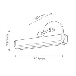 LED-Wandleuchte VALISE, schwarz/altmessing, 31 cm Kunstleder