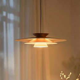 LUCANDE LED-Pendelleuchte Livie, beige, Aluminium, &Oslash; 50 cm