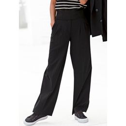 Lascana Palazzohose 'mit weitem Bein aus weicher und leichter Webware' schwarz Gr. 34 f&uuml;r Damen. Figurumspielend
