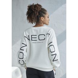 French Connection Sweatshirt mehrfarbig Gr. 36/38 f&uuml;r Damen. Rundhals und Logodruck, Print, Logoschriftzug. L&auml;ssig Geschnitten. Nachhaltig.