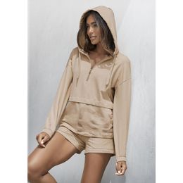 BENCH. LOUNGEWEAR Hoodie beige Gr. 44/46 f&uuml;r Damen. Nachhaltig.