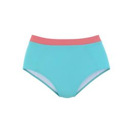 active by Lascana LASCANA ACTIVE Highwaist-Bikini-Hose 'Janni' blau Gr. 44. Mit Logodruck. Nachhaltig.