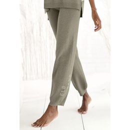 ELBSAND Strickhose gr&uuml;n Gr. 32/34 f&uuml;r Damen. Mit Logostickerei. Bequem. Nachhaltig.