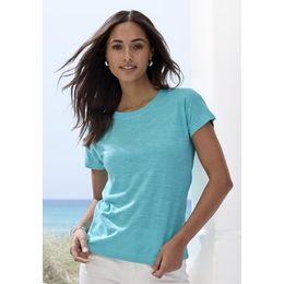 Vivance T-Shirt 'mit modischer Strukturoptik' mehrfarbig Gr. 36/38 f&uuml;r Damen. Mit Rundhals. Bequem. Nachhaltig.