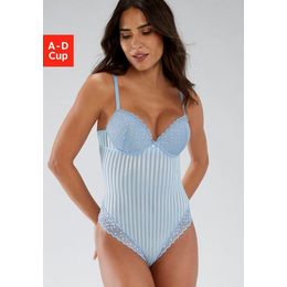 s.Oliver Body 'Amelie' blau Gr. 70 Cup A f&uuml;r Damen. Mit herzf&ouml;rmiger Ausschnitt. Mit Integriertem Kissen und mit B&uuml;gel. Figurbetont