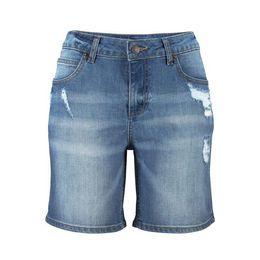 Buffalo Jeansbermudas blau Gr. 44 f&uuml;r Damen. Figurumspielend. Nachhaltig.