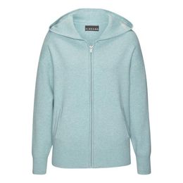 ELBSAND Strickjacke blau Gr. 40/42 f&uuml;r Damen. Mit Logoschriftzug. Bequem