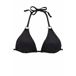 Lascana Triangel-Bikini-Top 'Italy' schwarz Gr. 32 Cup A/B. Mit Zierringe. Ohne B&uuml;gel