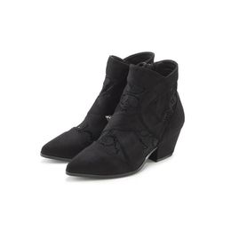 Lascana Stiefelette schwarz Gr. 36 f&uuml;r Damen. Mit Spitze