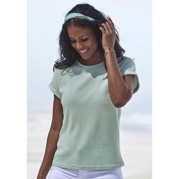 Vivance Kurzarmshirt 'aus luftiger Piqu&eacute;-Qualit&auml;t' mehrfarbig Gr. 44/46 f&uuml;r Damen. Mit Rundhals. L&auml;ssig Geschnitten. Nachhaltig.