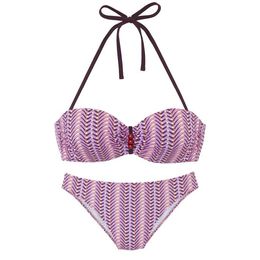 VIVANCE BY LASCANA Set: B&uuml;gel-Bandeau-Bikini 'Rosalia' pink Gr. 40 Cup A. Mit Zierperlen. Mit Seitlichen St&auml;bchen Und Mit B&uuml;gel