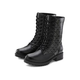 Lascana Stiefelette schwarz Gr. 39 f&uuml;r Damen. Mit Druck