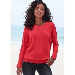Vivance Langarmshirt 'mit breitem Bund' orange Gr. 32/34 f&uuml;r Damen. Mit Rundhals. Bequem. Nachhaltig.
