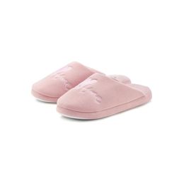 Vivance Hausschuh 'Pantolette, Pantoffel, Clog,' pink Gr. 39 f&uuml;r Damen. Mit Schriftzug