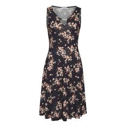 Lascana Jerseykleid 'mit Blumendruck und breiten Tr&auml;gern' mehrfarbig Gr. 42 f&uuml;r Damen. Rundhals und Allover-Druck. Figurbetont. Nachhaltig.