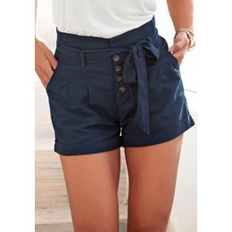 Lascana Shorts blau Gr. 38 f&uuml;r Damen. Figurumspielend