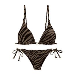Bruno Banani Set: Triangel-Bikini 'Ember' mehrfarbig Gr. 34 Cup A/B. Mit Zierringe. Ohne B&uuml;gel. Nachhaltig.