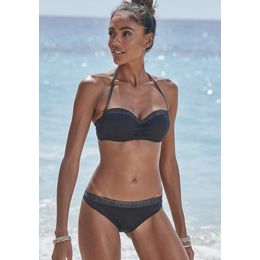 JETTE Set: B&uuml;gel-Bandeau-Bikini 'Londyn' schwarz Gr. 36 Cup C. Mit Seitlichen St&auml;bchen