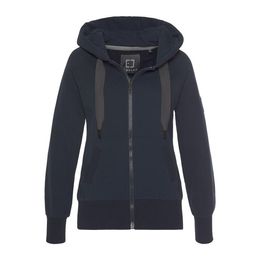 ELBSAND Sweatjacke blau Gr. L (40) f&uuml;r Damen. Mit Logostickerei. Figurumspielend. Nachhaltig.