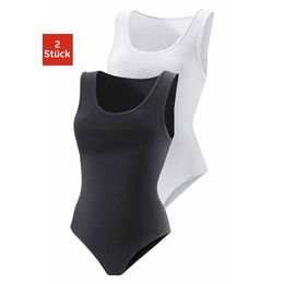 Vivance Shirtbody mehrfarbig Gr. 44/46 f&uuml;r Damen. Mit Rundhals. Ohne B&uuml;gel. K&ouml;rpernah. Nachhaltig.