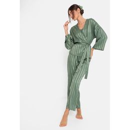 LSCN BY LASCANA Pyjama gr&uuml;n Gr. 46 f&uuml;r Damen. Loose Fit