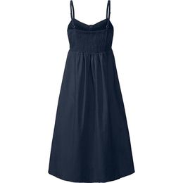 Lascana Sommerkleid 'aus Leinenmix mit Baumwolle' blau Gr. 34 f&uuml;r Damen. V-Ausschnitt und Kunststoffkn&ouml;pfe. Figurumspielend