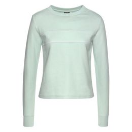 H.I.S. H.I.S Sweatshirt gr&uuml;n Gr. 32/34 f&uuml;r Damen. Mit Logoschriftzug, Piping, Logostickerei. Bequem. Nachhaltig.