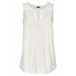 Lascana Strandtop beige Gr. 32/34 f&uuml;r Damen. Mit V-Ausschnitt. A-Linie